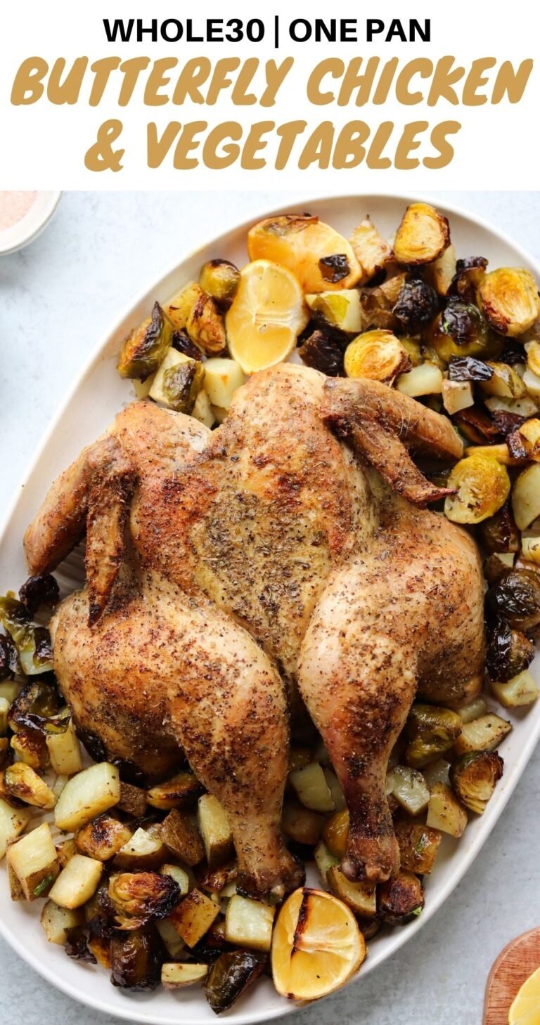 Oven Roasted Butterfly Chicken & Veggies - Cook At Home Mom