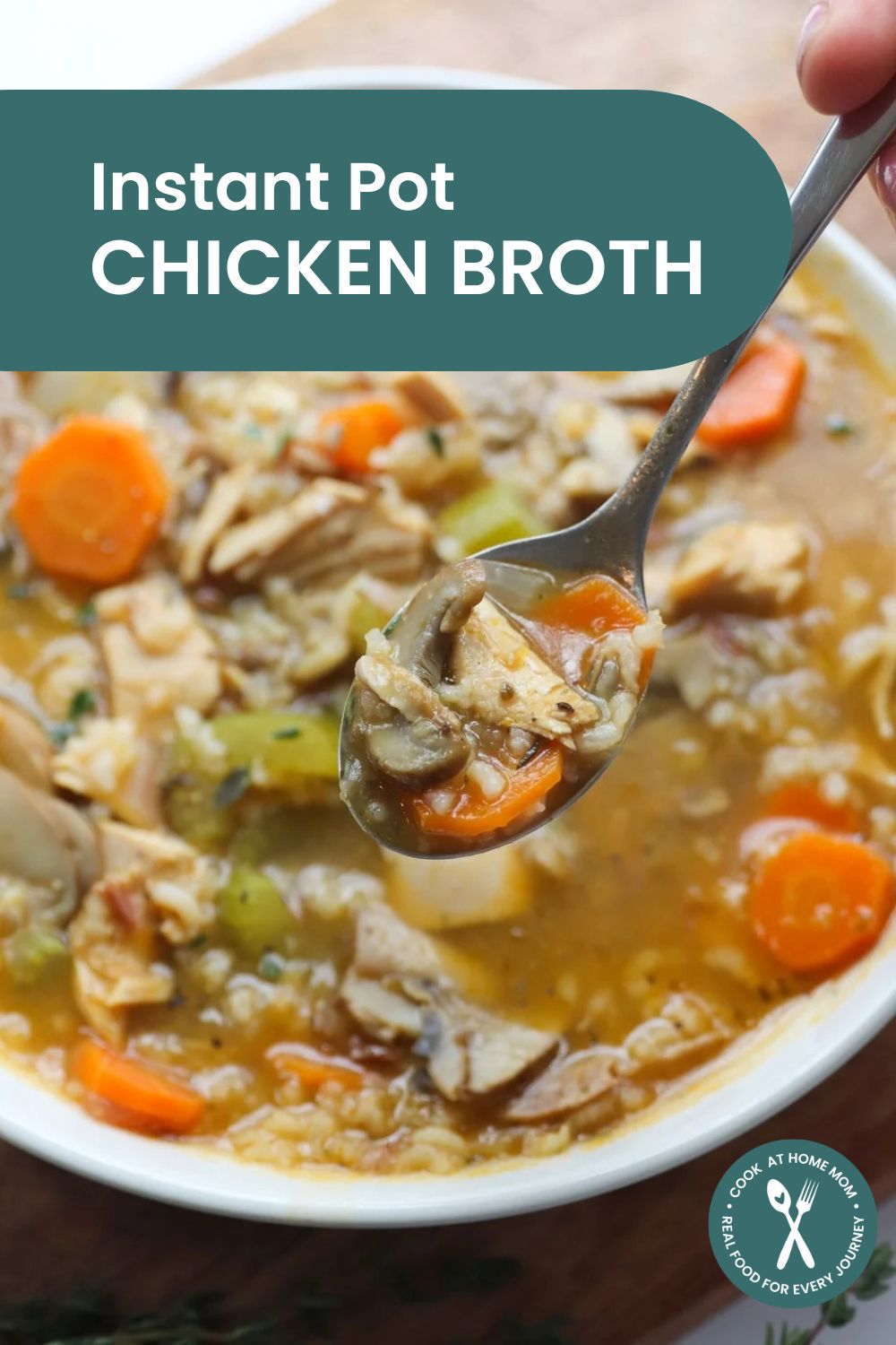 Instant Pot Chicken Broth for Easy Meal Prep | Cook at Home Mom