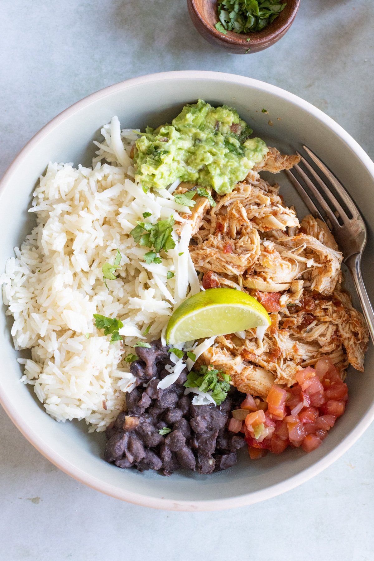 Crockpot Salsa Chicken Burrito Bowls - Easy Meal Prep Recipe!
